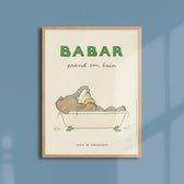 Affiche Babar prend son bain
