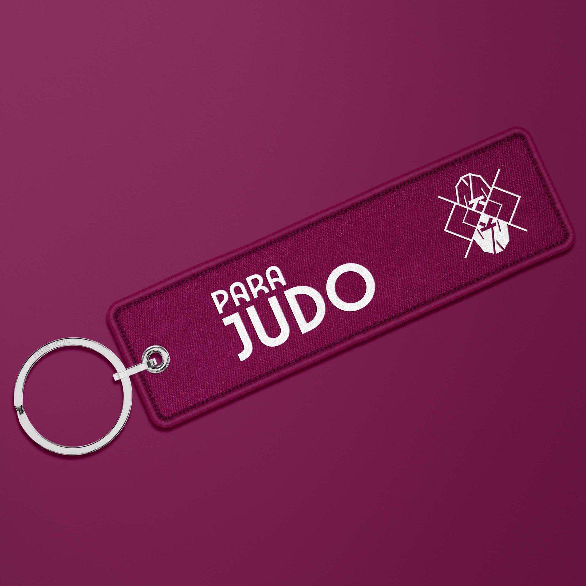 Paris 2024 Burgundy flame key ring - Para judo